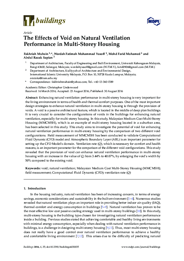 (PDF) The Effects of Void on Natural Ventilation Performance in Multi ...