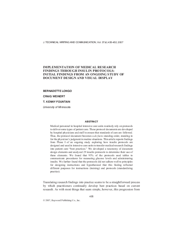 (PDF) Implementation of Medical Research Findings Through Insulin ...