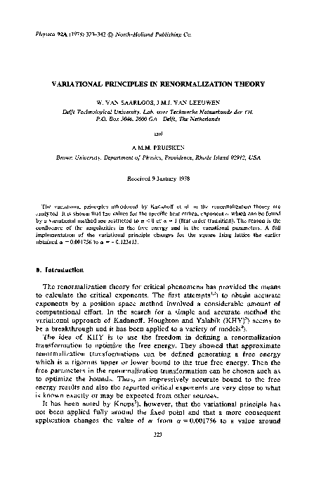 (PDF) Variational principles in renormalization theory