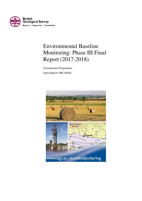 (PDF) Environmental baseline monitoring : Phase III final report (2017 ...