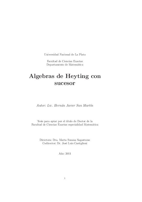 (PDF) Álgebras de Heyting con sucesor