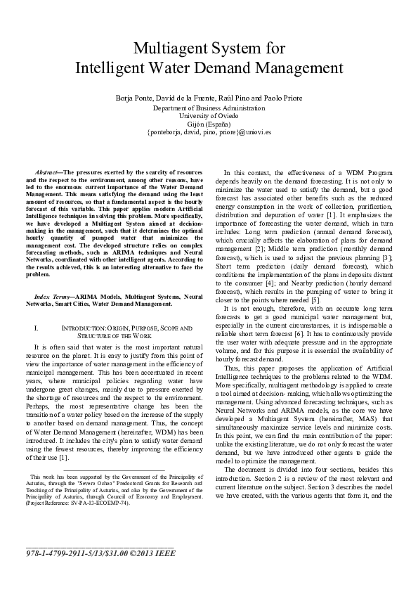(PDF) AI-Driven Multiagent Water Demand Management