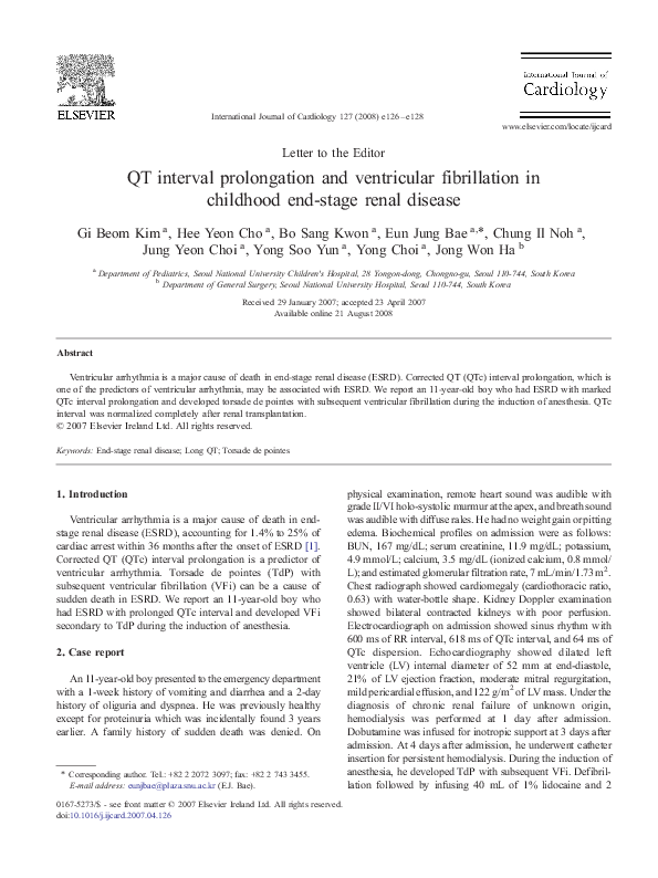 (PDF) QT interval prolongation and ventricular fibrillation in ...