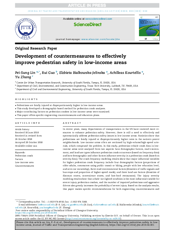 (PDF) Development of countermeasures to effectively improve pedestrian ...