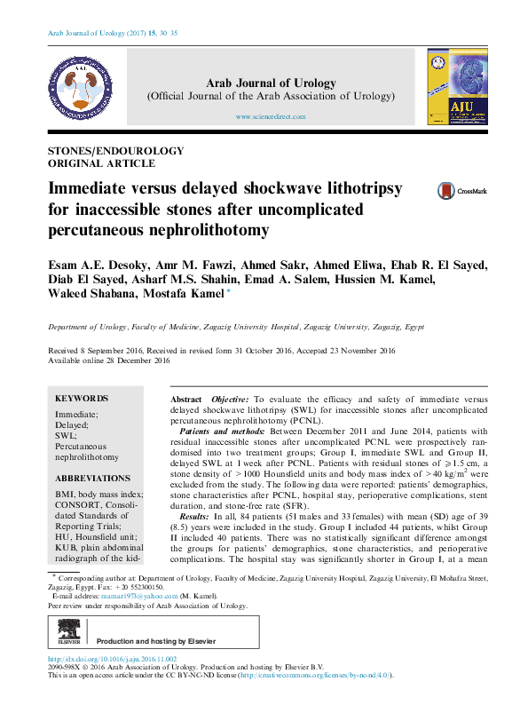 (PDF) 95 Immediate versus delayed shock wave lithotripsy for ...