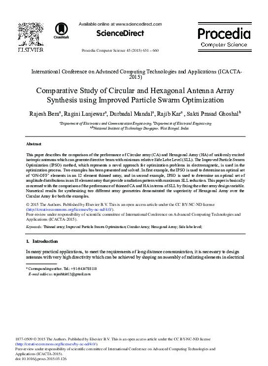 (PDF) Comparative Study of Circular and Hexagonal Antenna Array Synthesis Using Improved ...