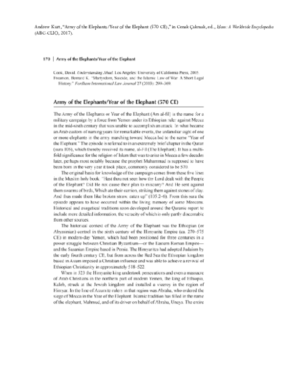 (PDF) Army of the Elephants - Year of the Elephant (570 CE)