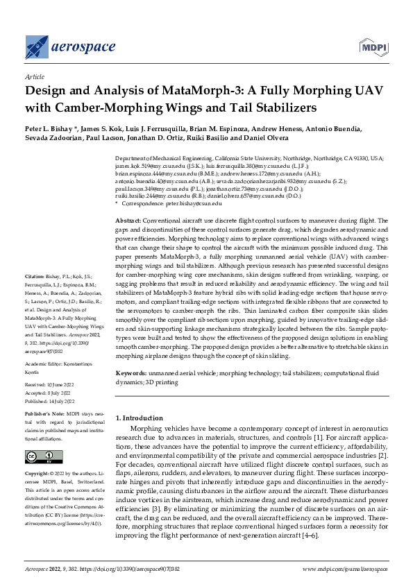 (PDF) Design and Analysis of MataMorph-3: A Fully Morphing UAV with ...