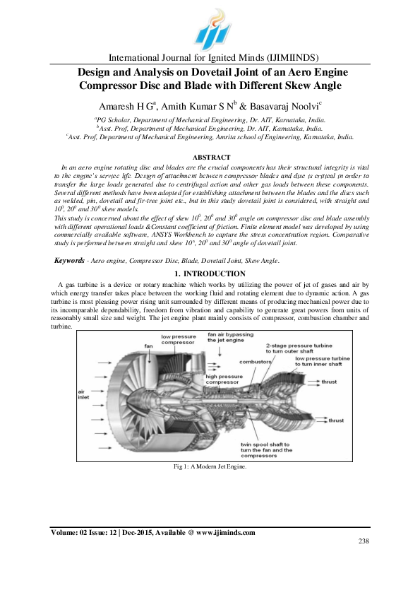 (PDF) Design and Analysis on Dovetail Joint of an Aero Engine ...
