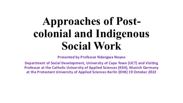 (PPT) Approaches of Post colonial and Indigenous Social Work