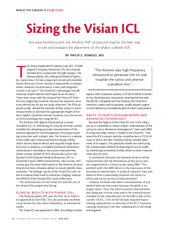 (PDF) Sizing the Visian ICL