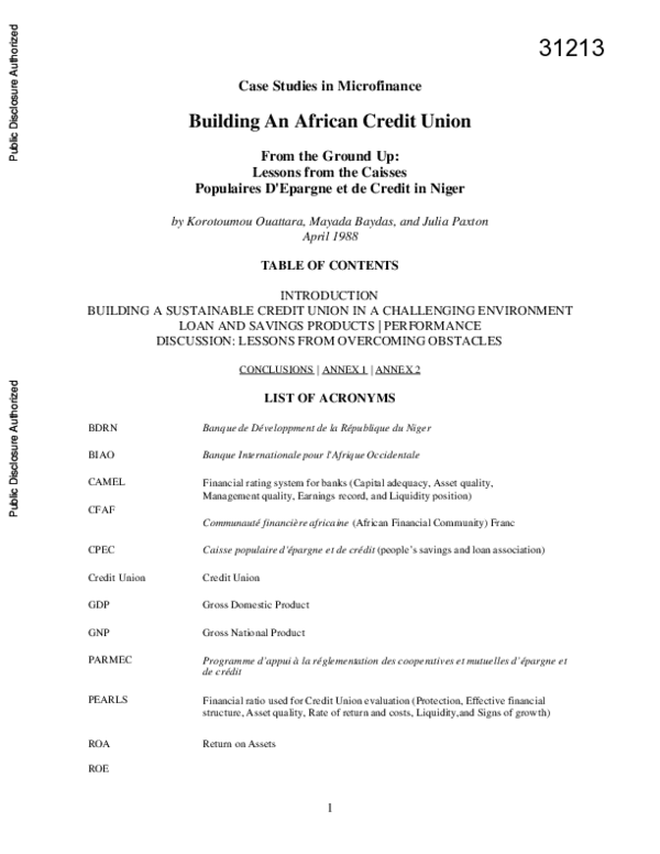 (PDF) Building An African Credit Union