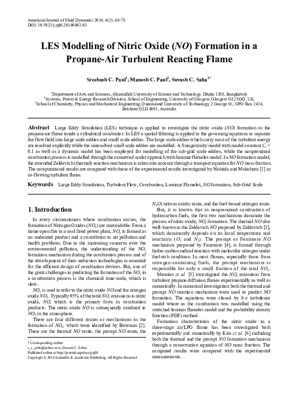 (PDF) LES for Soot Formation in a Propane-Air Turbulent Flame
