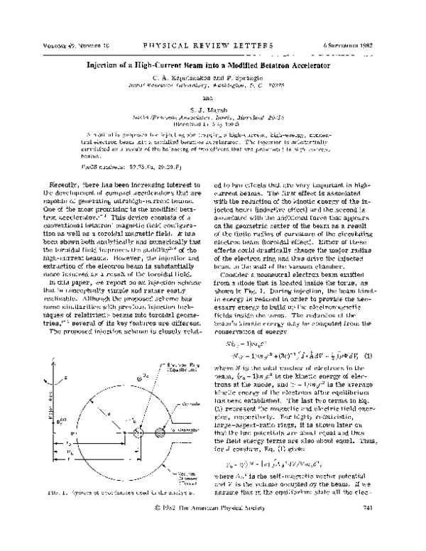 (PDF) High-Current Beam Injection in Betatron