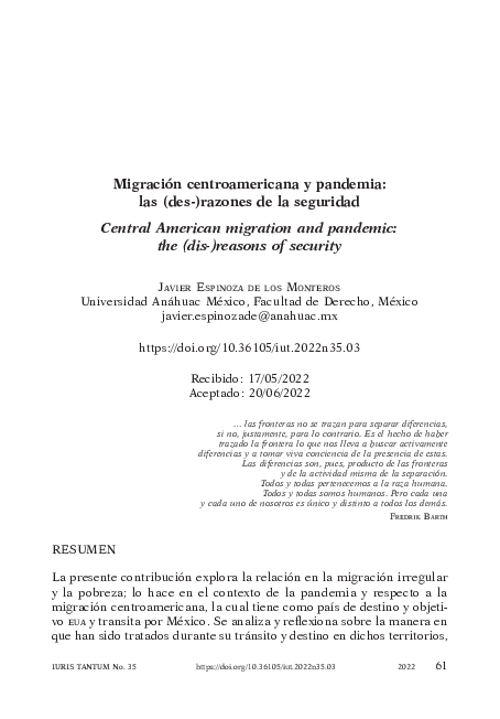 (PDF) Migración centroamericana y pandemia: las (des-)razones de la ...