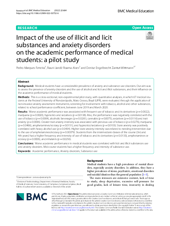 (PDF) Impact of the use of illicit and licit substances and anxiety ...