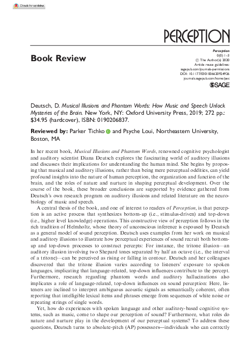 (PDF) Deutsch, D. Musical Illusions and Phantom Words: How Music and ...