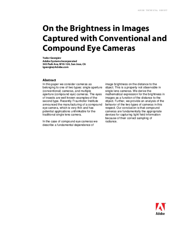 (PDF) On the brightness in images captured with conventional and ...
