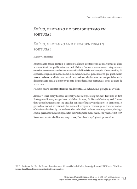 (PDF) Exilio e Centauro