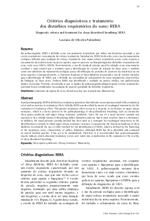 (PDF) Critérios diagnósticos e tratamento dos distúrbios respiratórios ...
