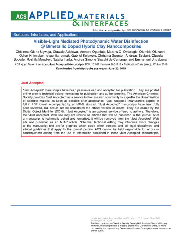 (PDF) Visible-Light-Mediated Photodynamic Water Disinfection ...
