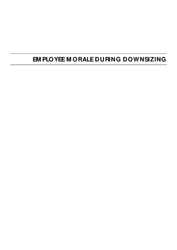 (PDF) Employee Morale During Downsizing