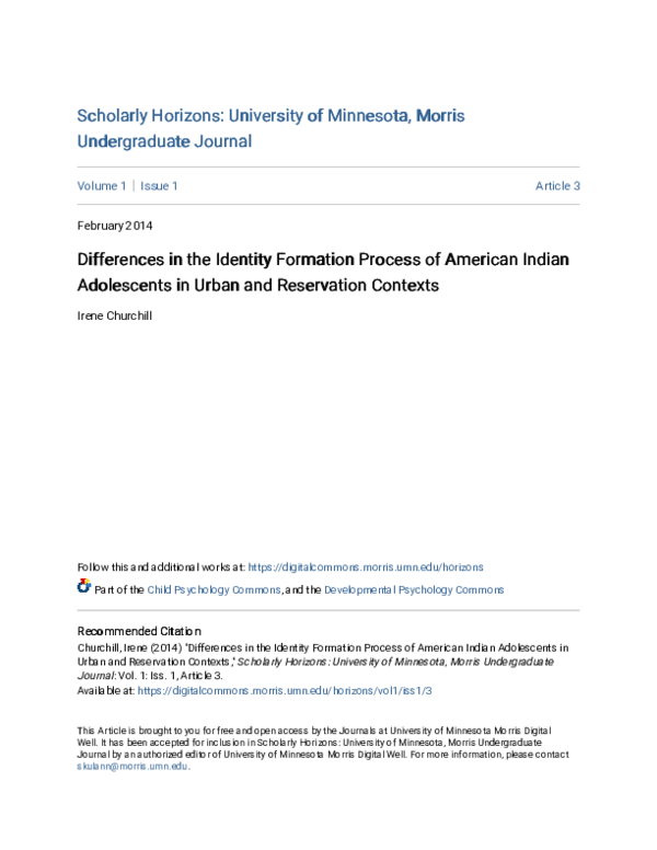 (PDF) Differences in the Identity Formation Process of American Indian ...