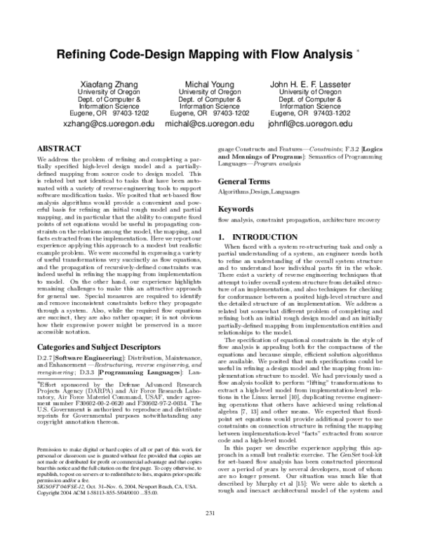 (PDF) Refining code-design mapping with flow analysis
