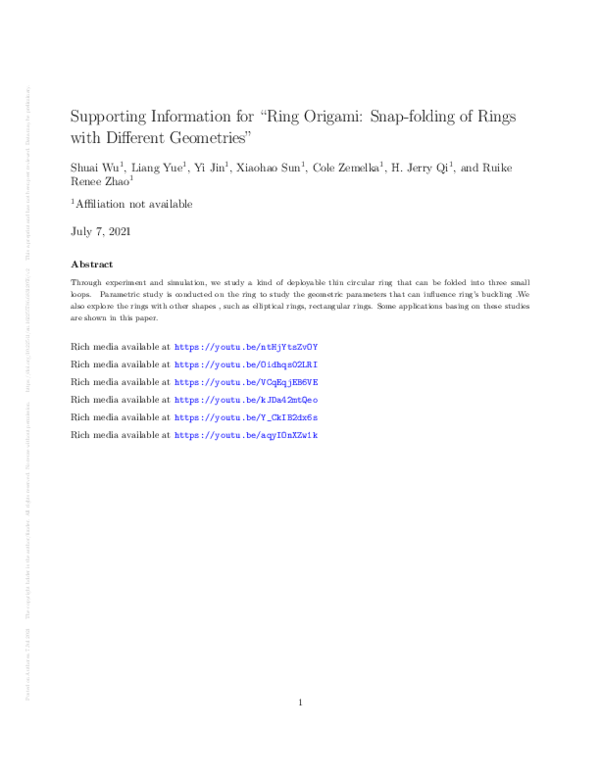 (PDF) Supporting Information for "Ring Origami: Snap-folding of Rings ...