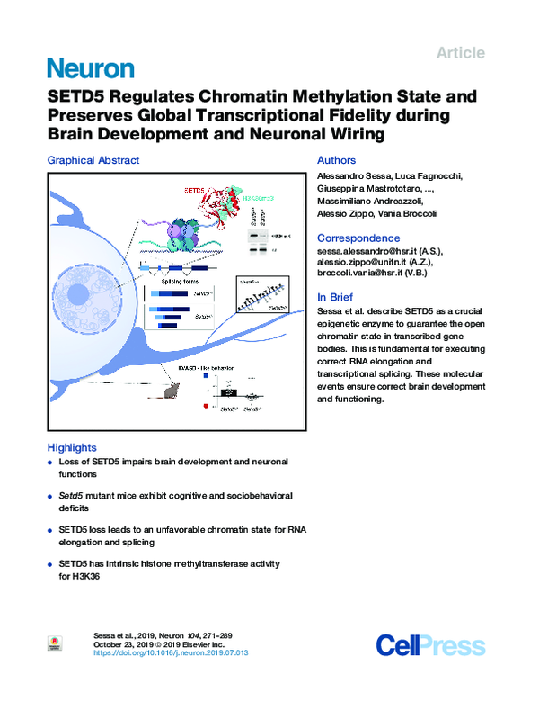 (PDF) SETD5 Regulates Chromatin Methylation State and Preserves Global ...