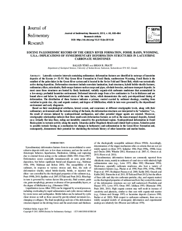 (PDF) Eocene Paleoseismic Record of the Green River Formation, Fossil ...