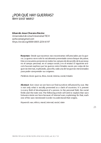 (PDF) POR QUÉ HAY GUERRAS? WHY EXIST WARS