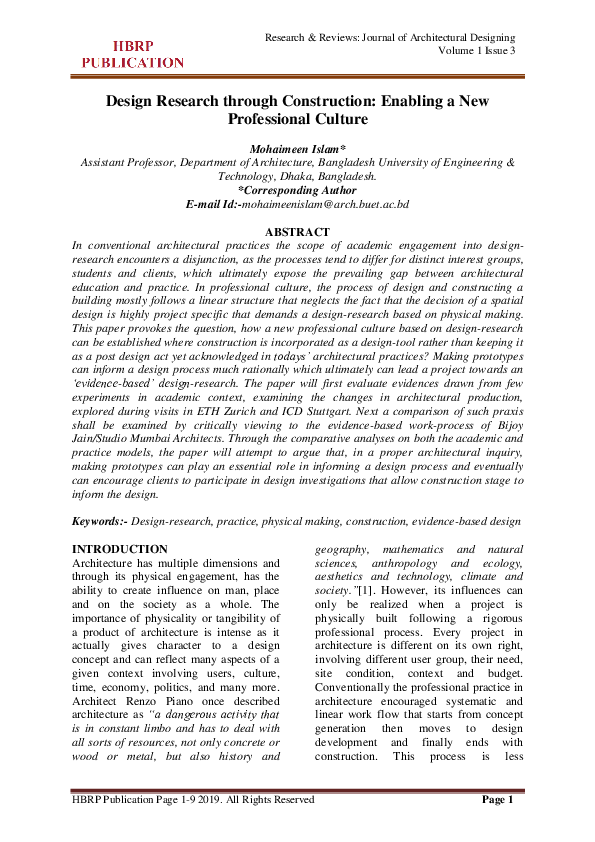 (PDF) Design Research through Construction: Enabling a New Professional ...