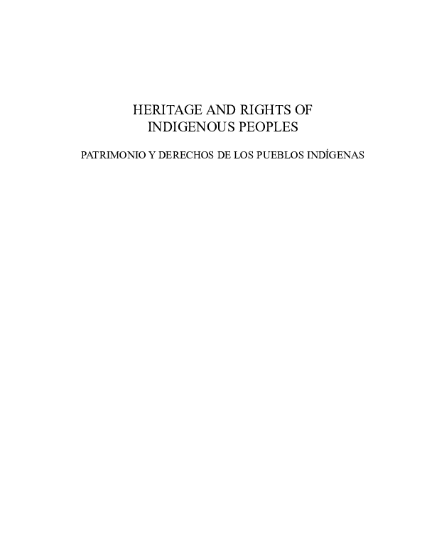 (PDF) Spiritual Knowledge Unearthed. Indigenous Peoples and Land Rights