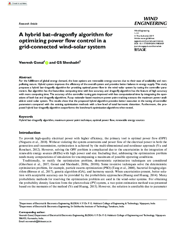 (PDF) A hybrid bat–dragonfly algorithm for optimizing power flow control in a grid-connected ...