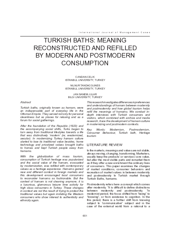 (PDF) Turkish Baths: Meaning Reconstructed and Refilled by Modern and ...