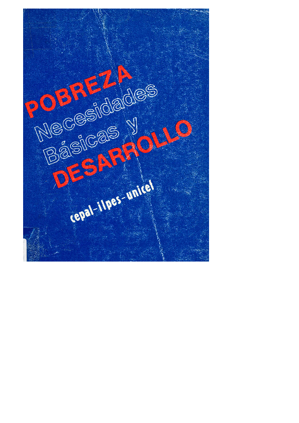 (PDF) Pobreza, necesidades básicas y desarrollo