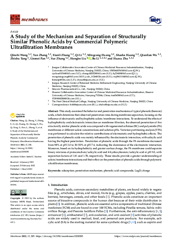 (PDF) A Study of the Mechanism and Separation of Structurally Similar ...