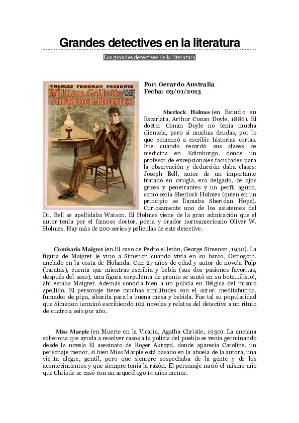 (PDF) Grandes detectives en la literatura