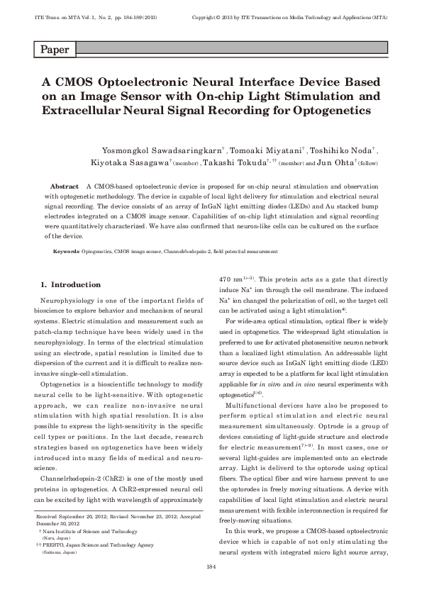 Pdf Cmos Optoelectronic Neural Interface For Stimulation And Recording 