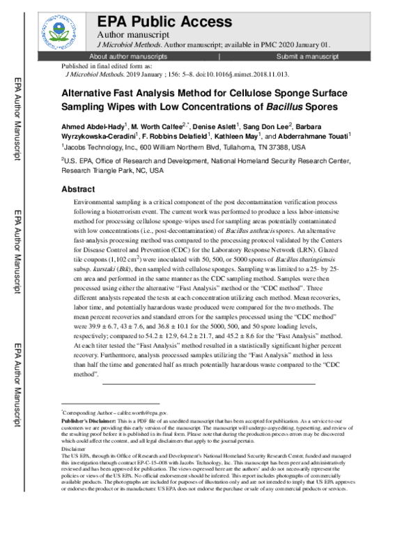 (PDF) Alternative fast analysis method for cellulose sponge surface ...