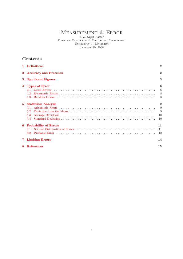 (PDF) Measurement Error
