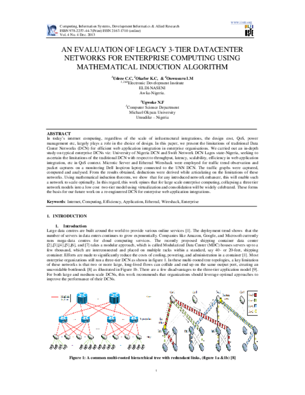 (PDF) An Evaluation of Legacy 3-TIER Datacenter Networks for Enterprise Computing Using ...