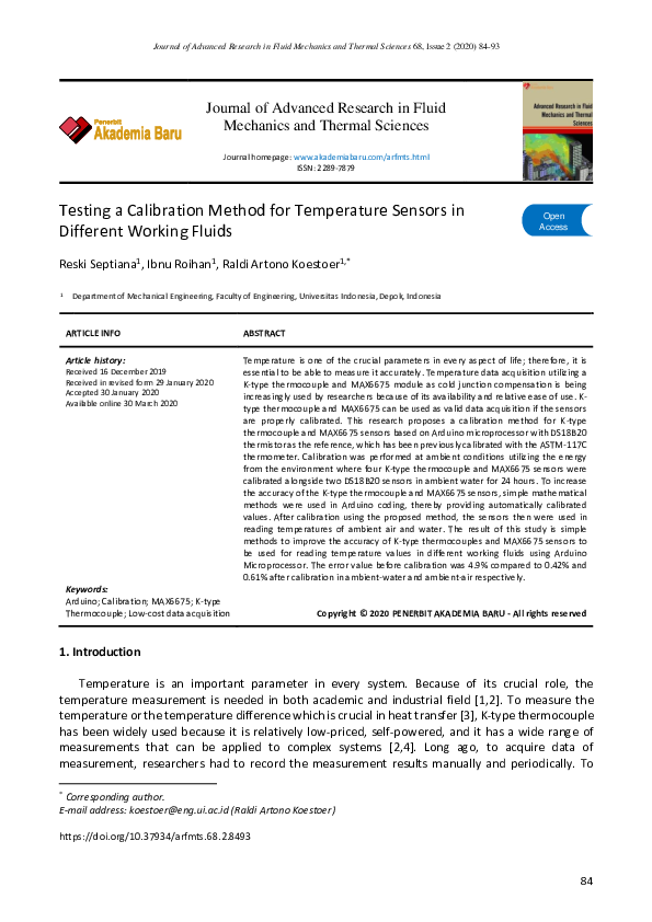 (PDF) Testing a Calibration Method for Temperature Sensors in Different ...