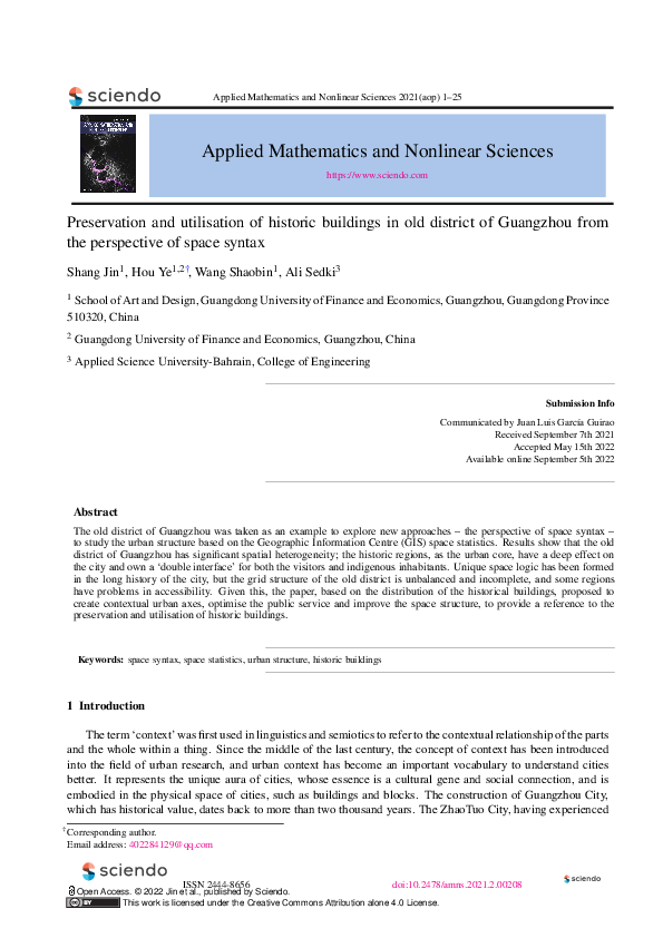 Pdf Preservation And Utilisation Of Historic Buildings In Old District Of Guangzhou From The