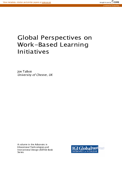 (PDF) Work based learning in the United Kingdom: What we know of practice and an example: The ...