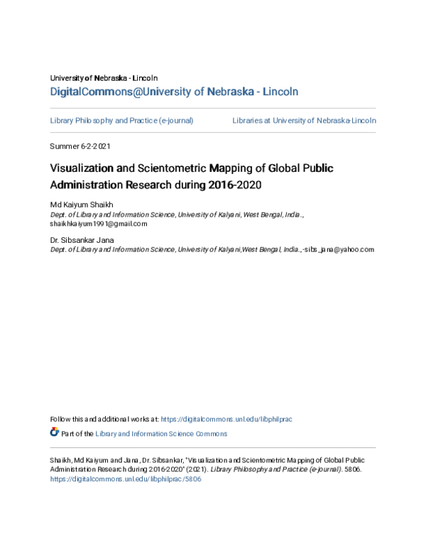 (PDF) Visualization and Scientometric Mapping of Global Public ...
