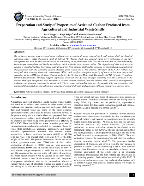 (PDF) Preparation and Study of Properties of Activated Carbon Produced ...
