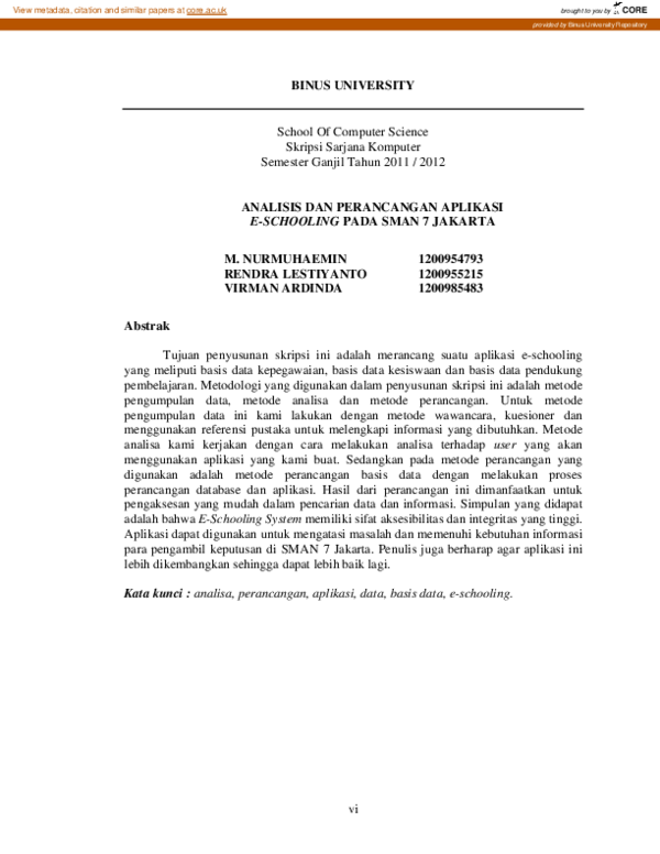 (PDF) Analisis Dan Perancangan Aplikasi E-Schooling Pada Sman 7 Jakarta