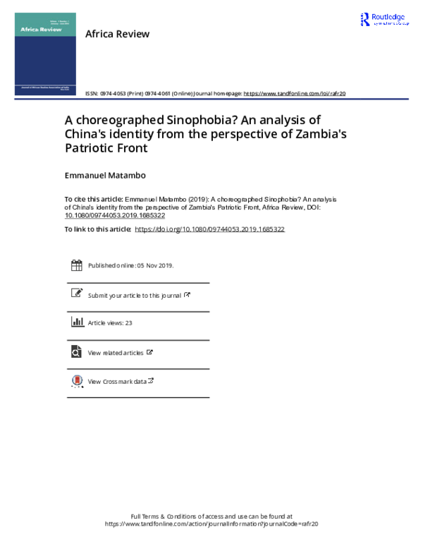 (PDF) A choreographed Sinophobia? An analysis of China’s identity from ...